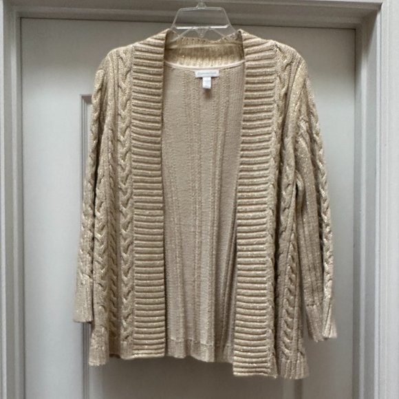 Charter Club | Sweaters | Charter Club Cardigan With Metallic Gold ...